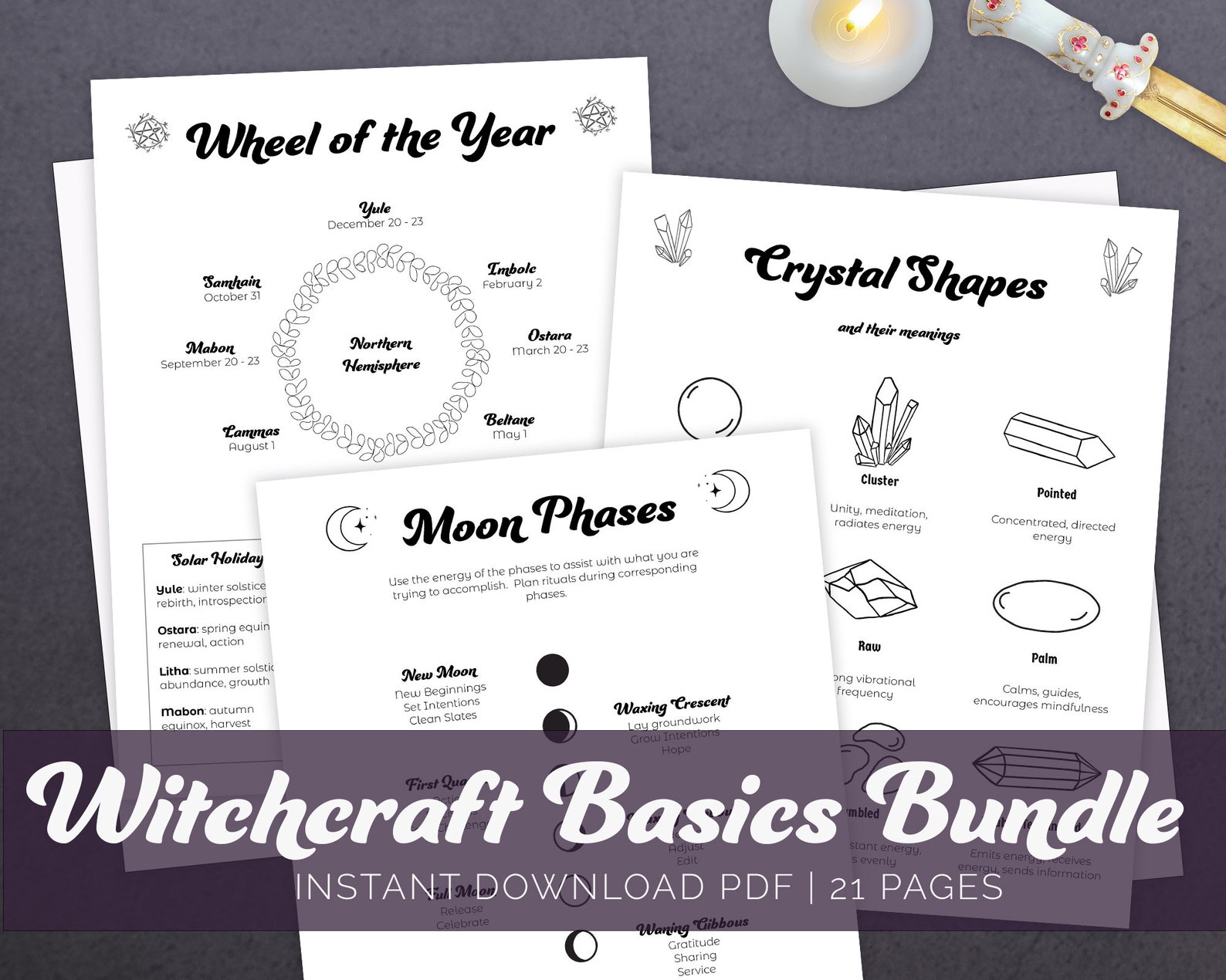 Witchcraft Basics Printable Pages, Beginner Witch, Grimoire Printables ...