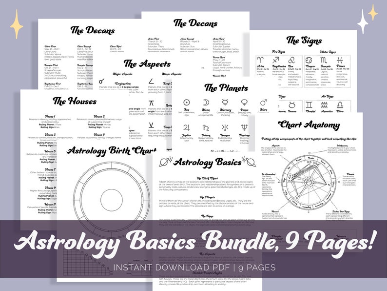 Astrology Basics Bundle, Beginner Astrology, Learn Astrology, Beginner ...