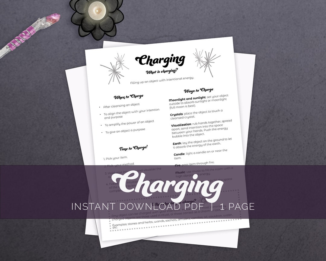 Charging Printable Page, Witchcraft Basics, Grimoire Printable, Book of ...