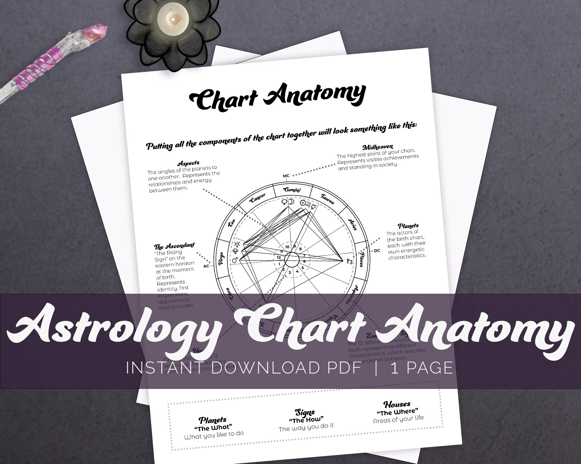 Astrology Chart Anatomy; Astrology Basics Bundle, Beginner Astrology ...