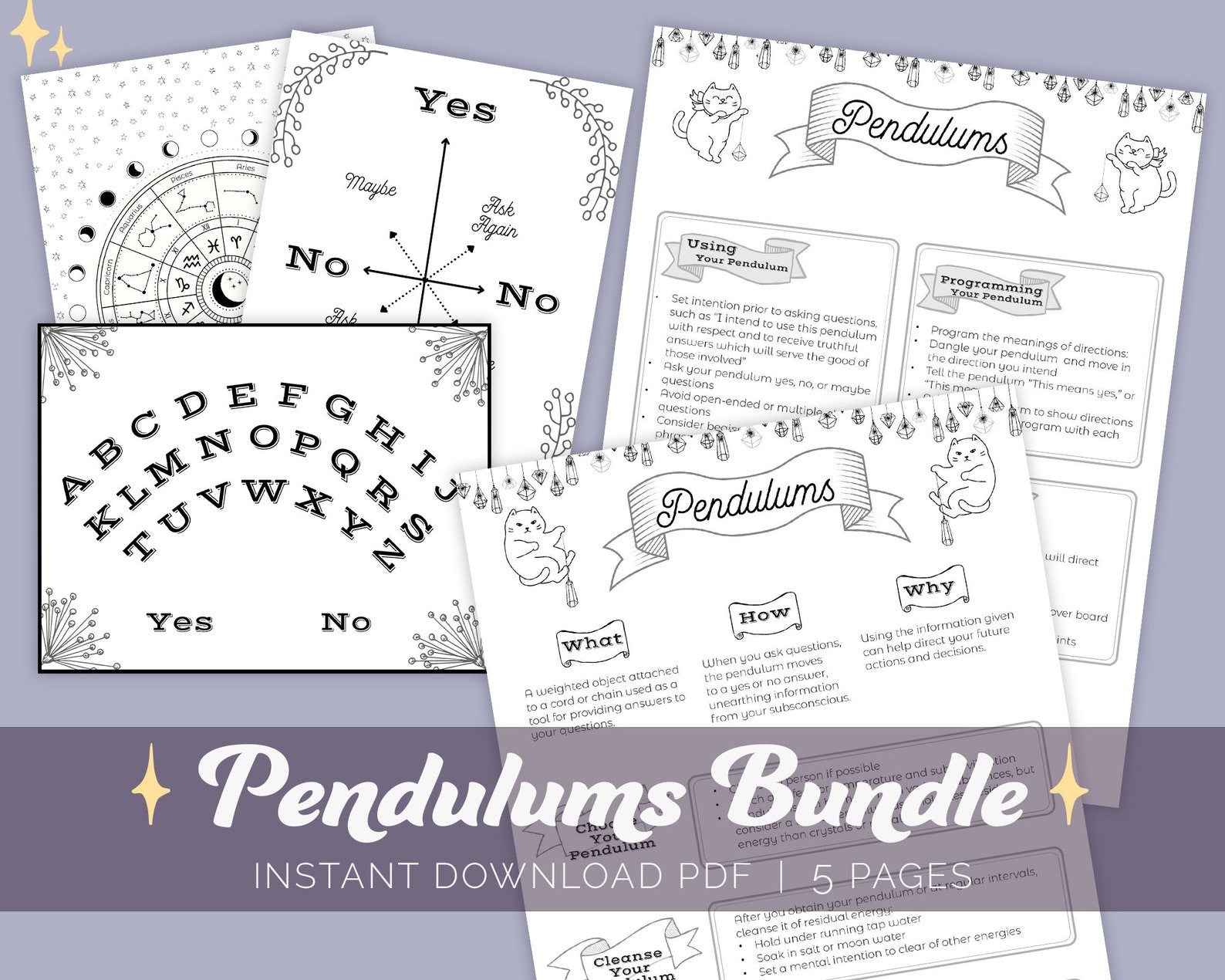 Pendulums Bundle, Pendulum Printable Pages, How to Use Pendulums ...