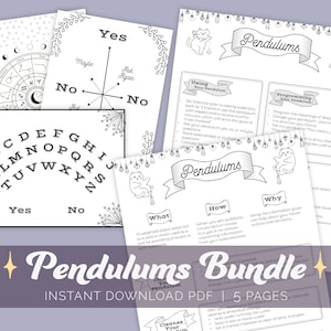 Pendulums Bundle, Pendulum Printable Pages, How to Use Pendulums ...