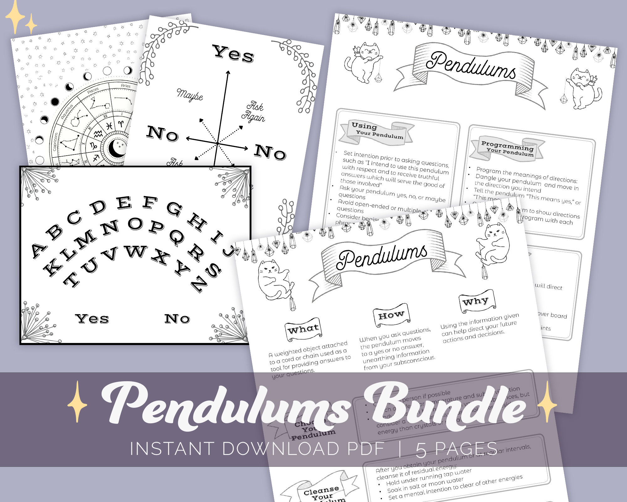 Pendulums Bundle, Pendulum Printable Pages, How to Use Pendulums ...