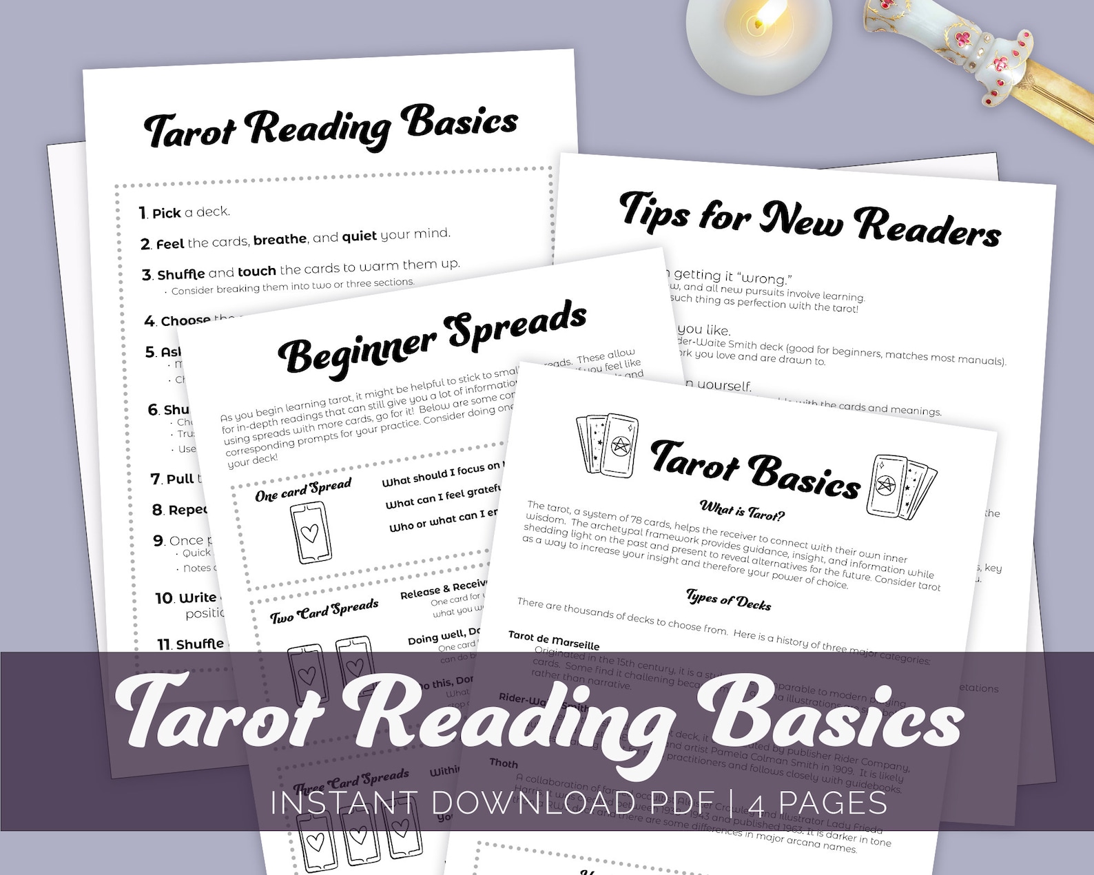 Tarot Reading Basics, Tarot Printable Page, Tarot Cheat Sheet, Grimoire ...