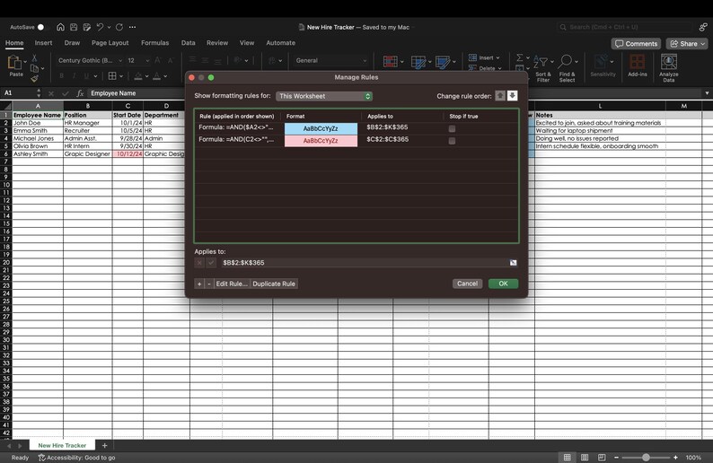 New Hire Tracker - Etsy
