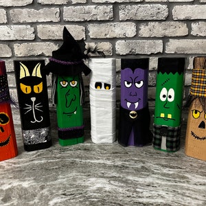 LARGE Halloween Solid Wood Block Characters - Etsy