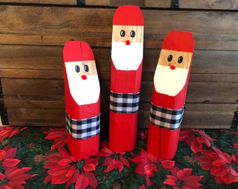 Wood Santa Blocks - Etsy