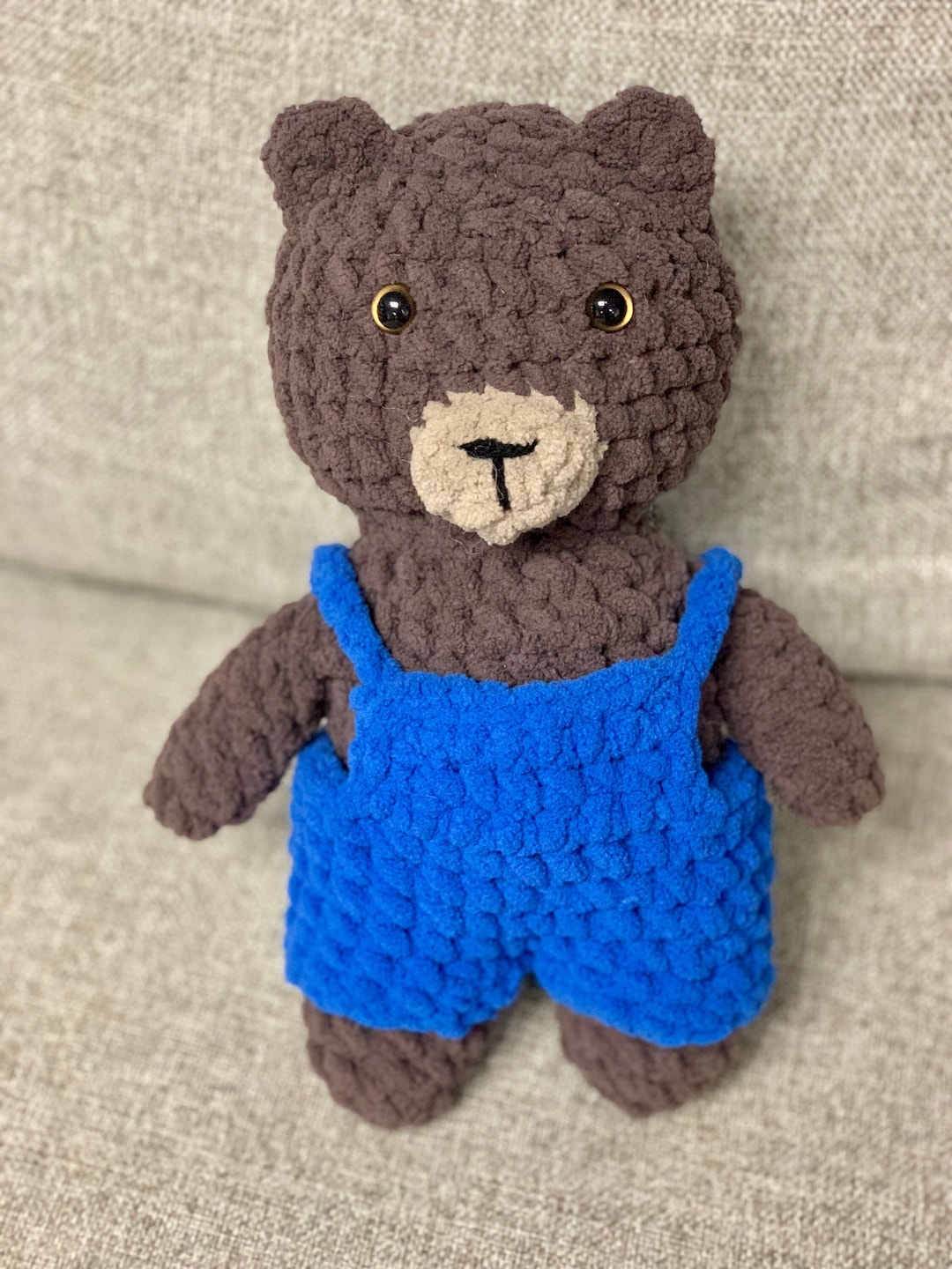 Crocheted Teddy Bear With Overalls Blue or Teddy Bear Overalls - Etsy