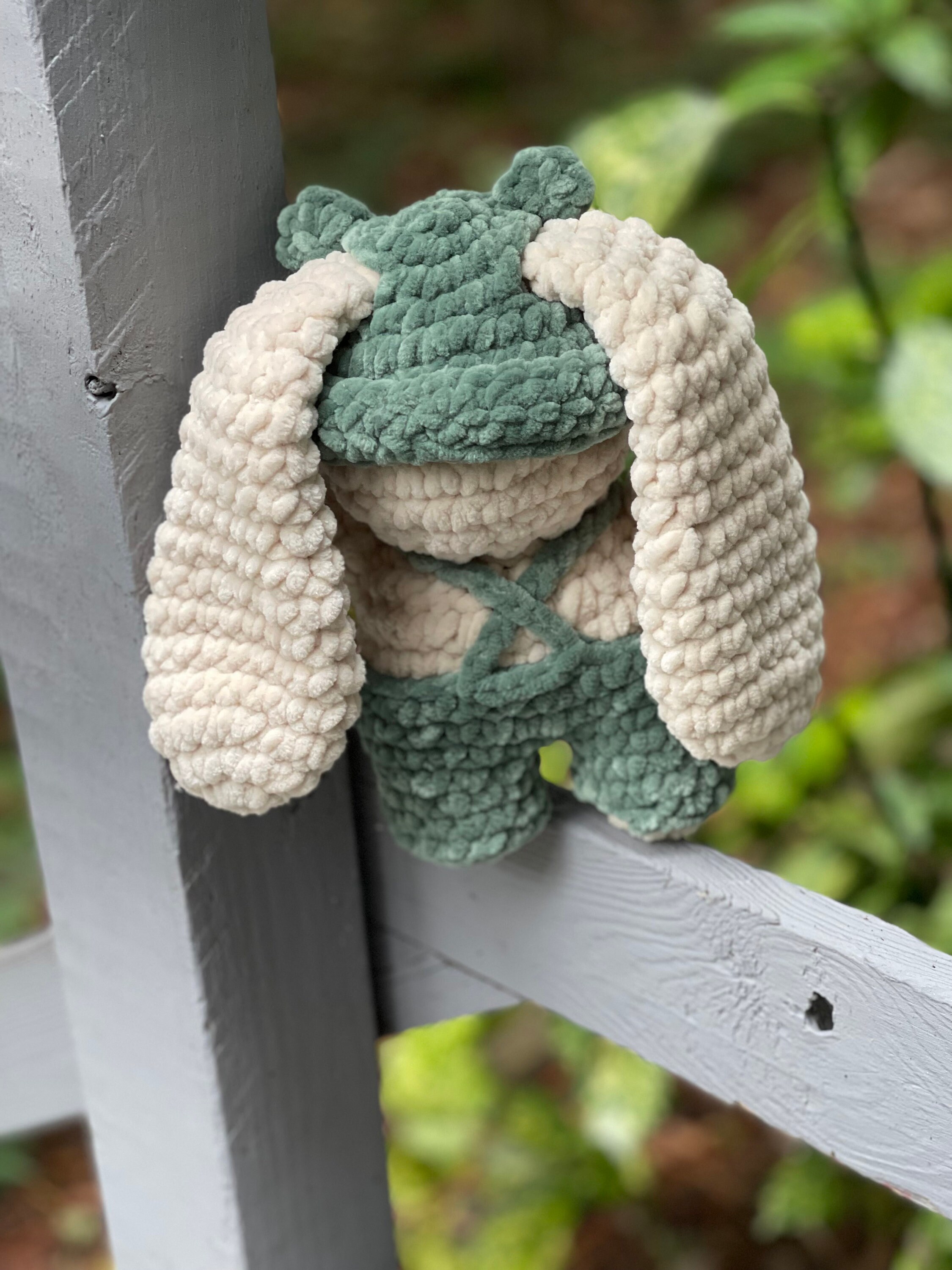 Bunny With Frog Bucket Hat and Overalls - Etsy