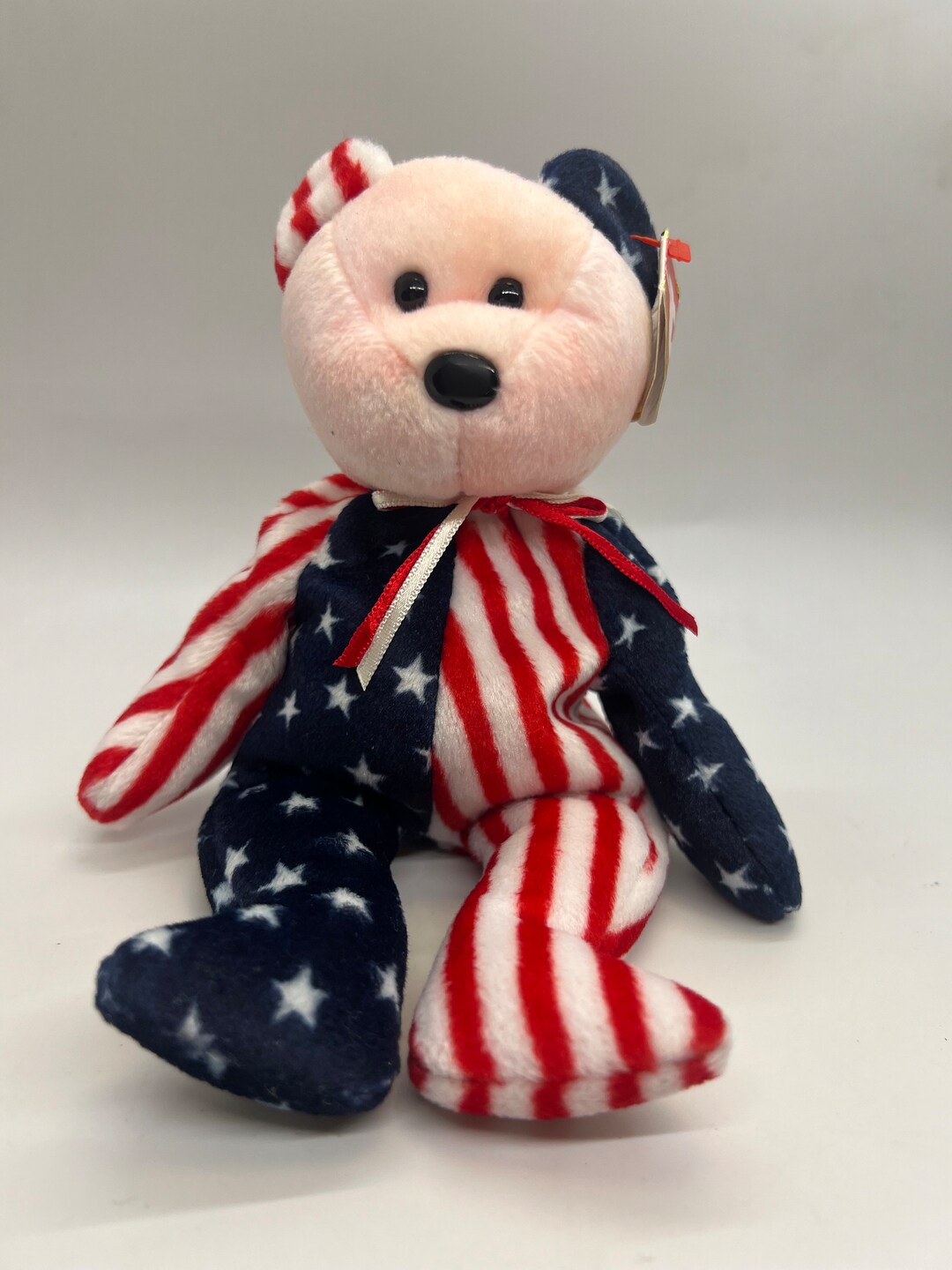 Vintage “spangle” the Bear With Pink Face TY - Etsy