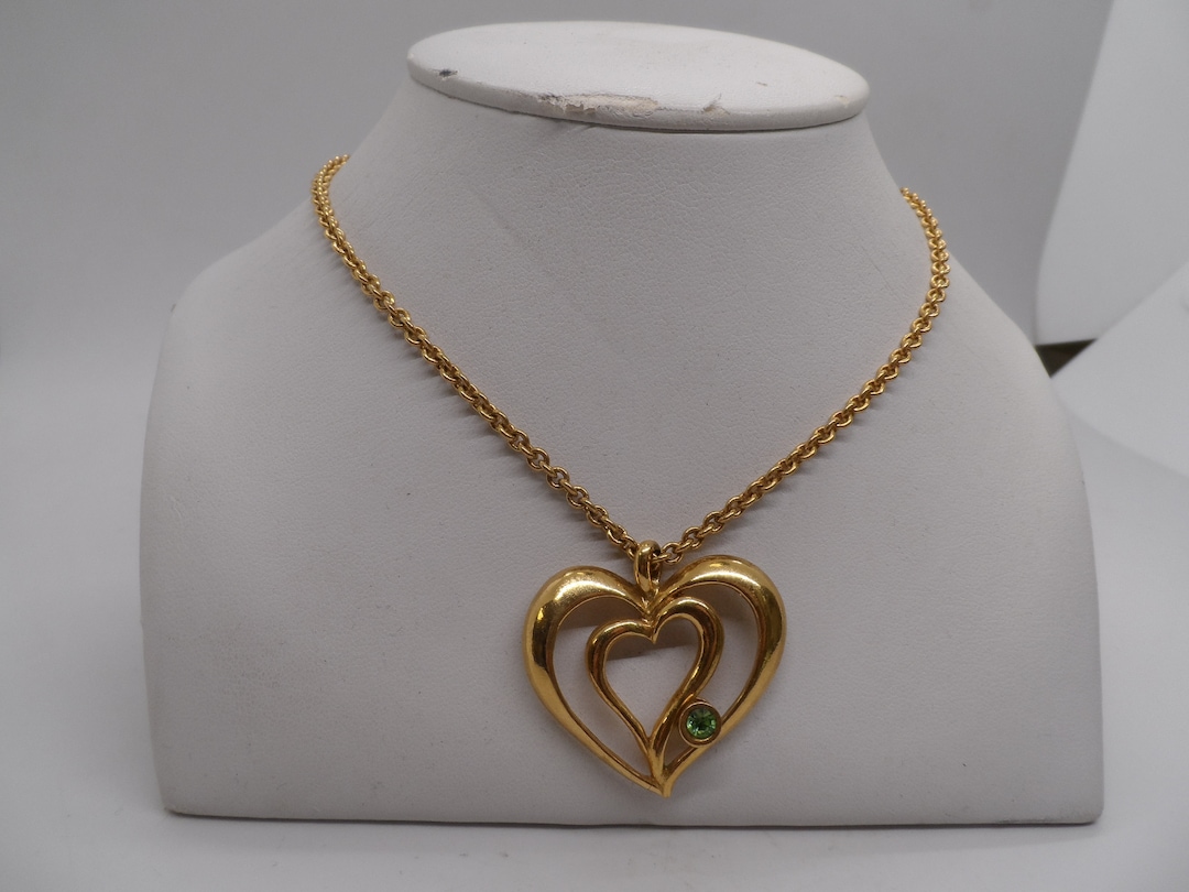 Vintage Gold Toned AVON Heart Necklace - Etsy