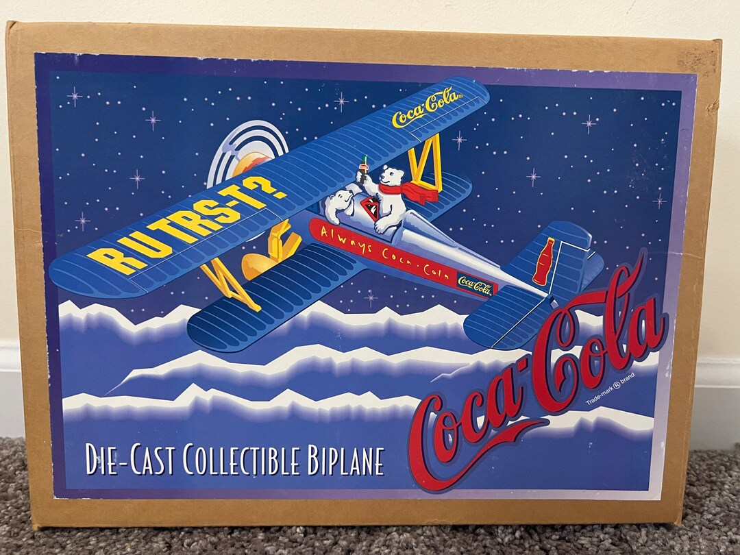 Vintage 1997 Coca Cola Die Cast Collectible Biplane - Etsy