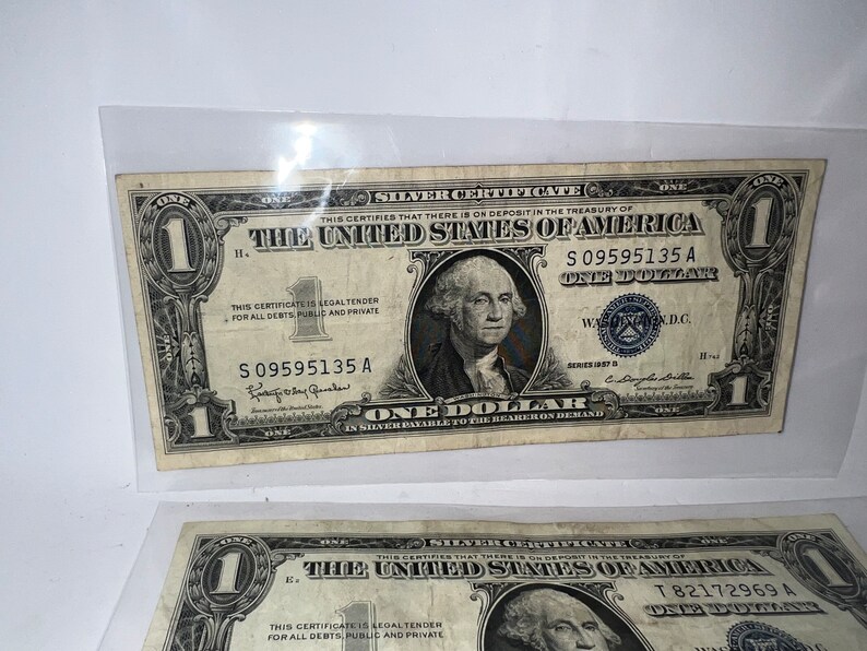 Vintage Set of 5 Dollar Bills Blue Sealed - Etsy
