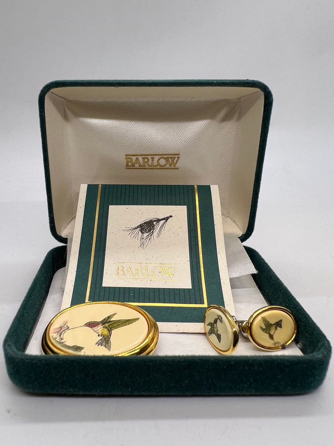 Vintage Set of Barlow Earrings With Brooch, Hummingbird Design - Etsy