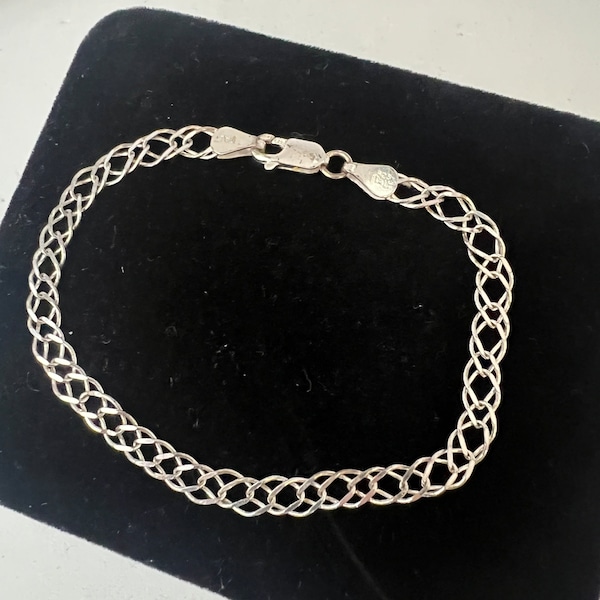 Vintage Italy 925 Silver Bracelet - Etsy