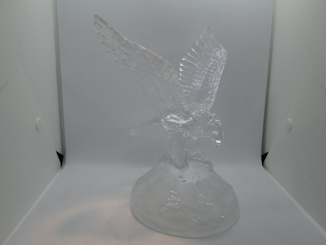 Vintage Crystal Eagle With Frosted Base - Etsy