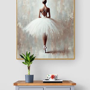 Original Abstract Ballet Dancing Girl Painting on Canvas 3D Girl With ...