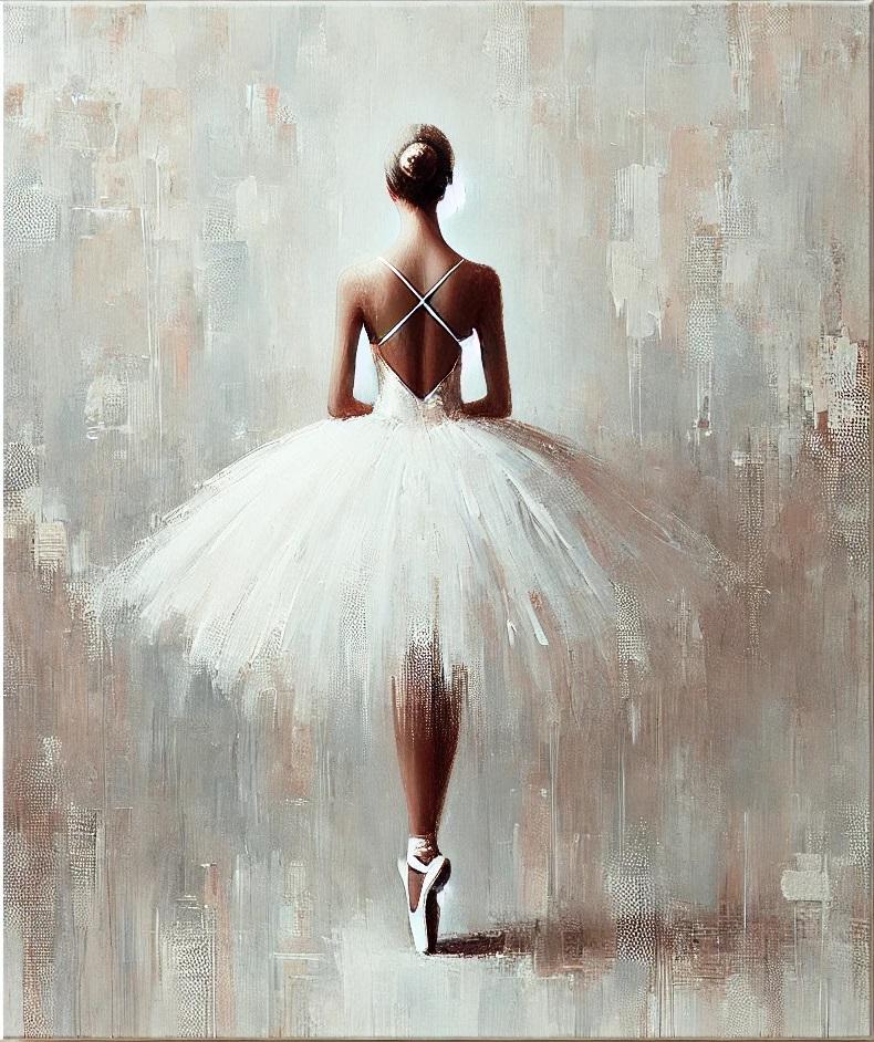 Original Abstract Ballet Dancing Girl Painting on Canvas 3D Girl With ...