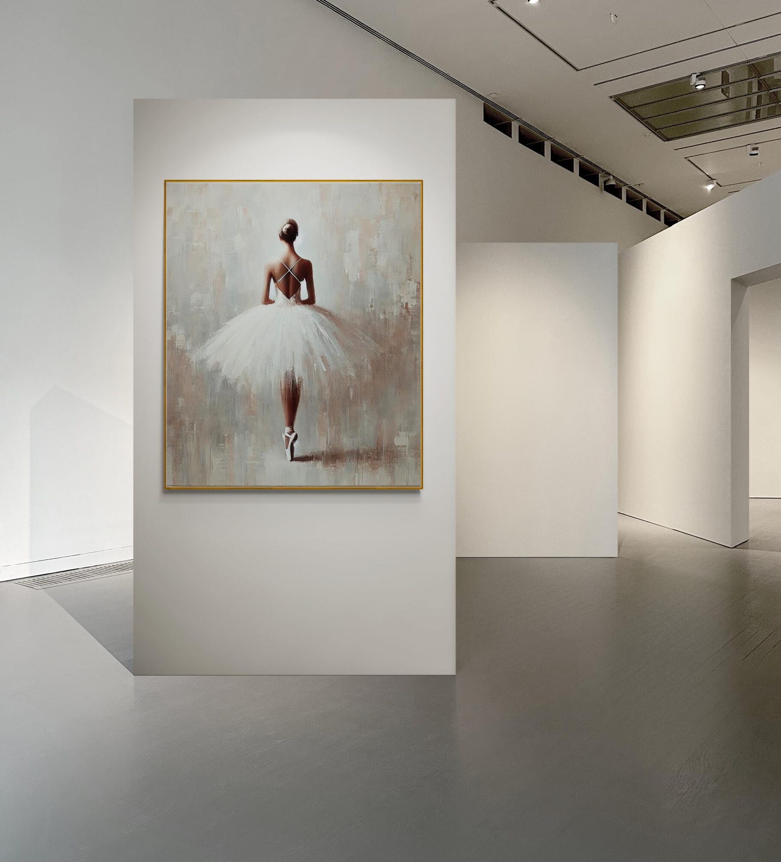 Original Abstract Ballet Dancing Girl Painting on Canvas 3D Girl With ...