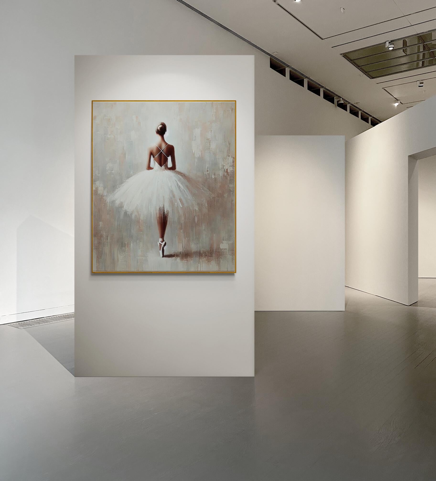 Original Abstract Ballet Dancing Girl Painting on Canvas 3D Girl With ...