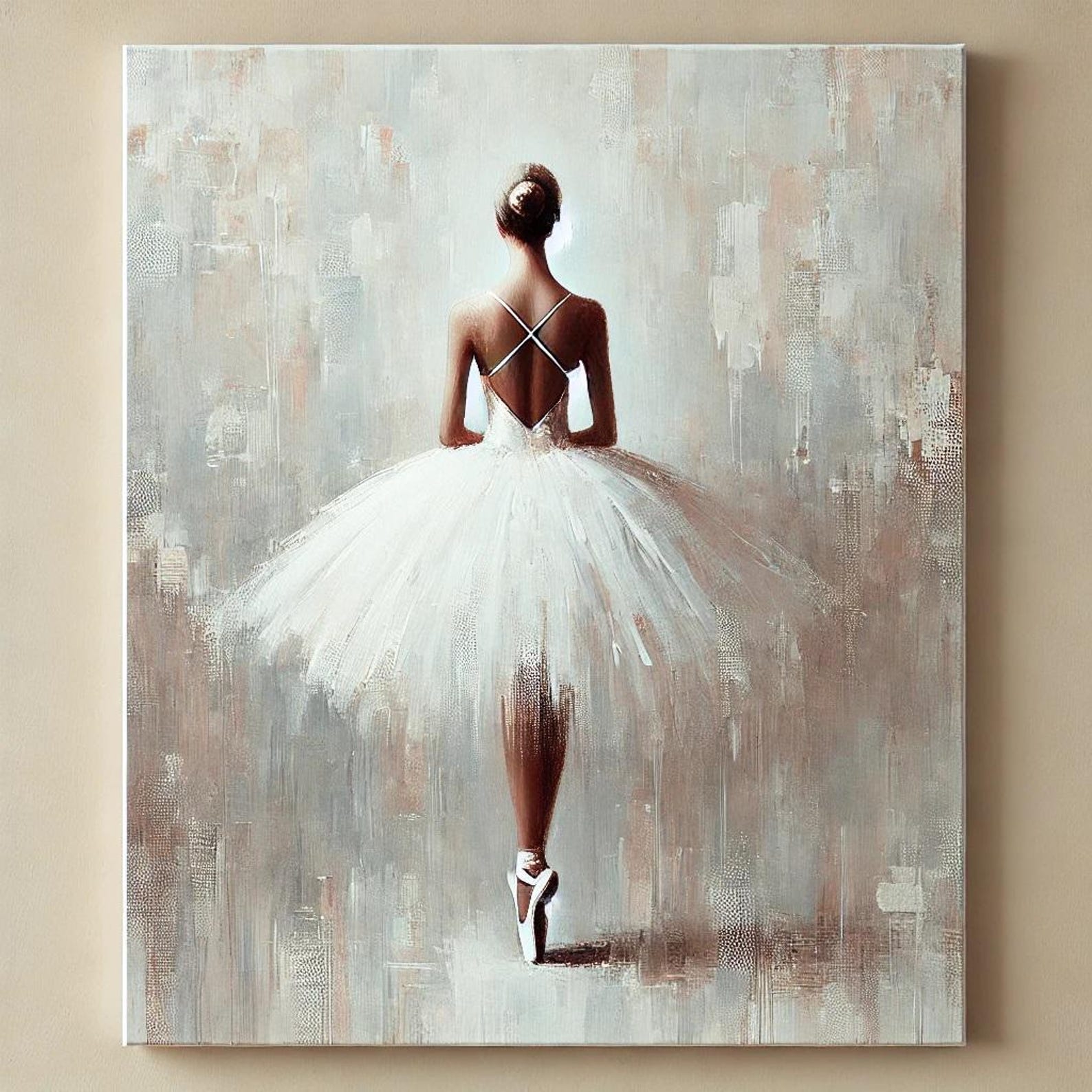 Original Abstract Ballet Dancing Girl Painting on Canvas 3D Girl With ...