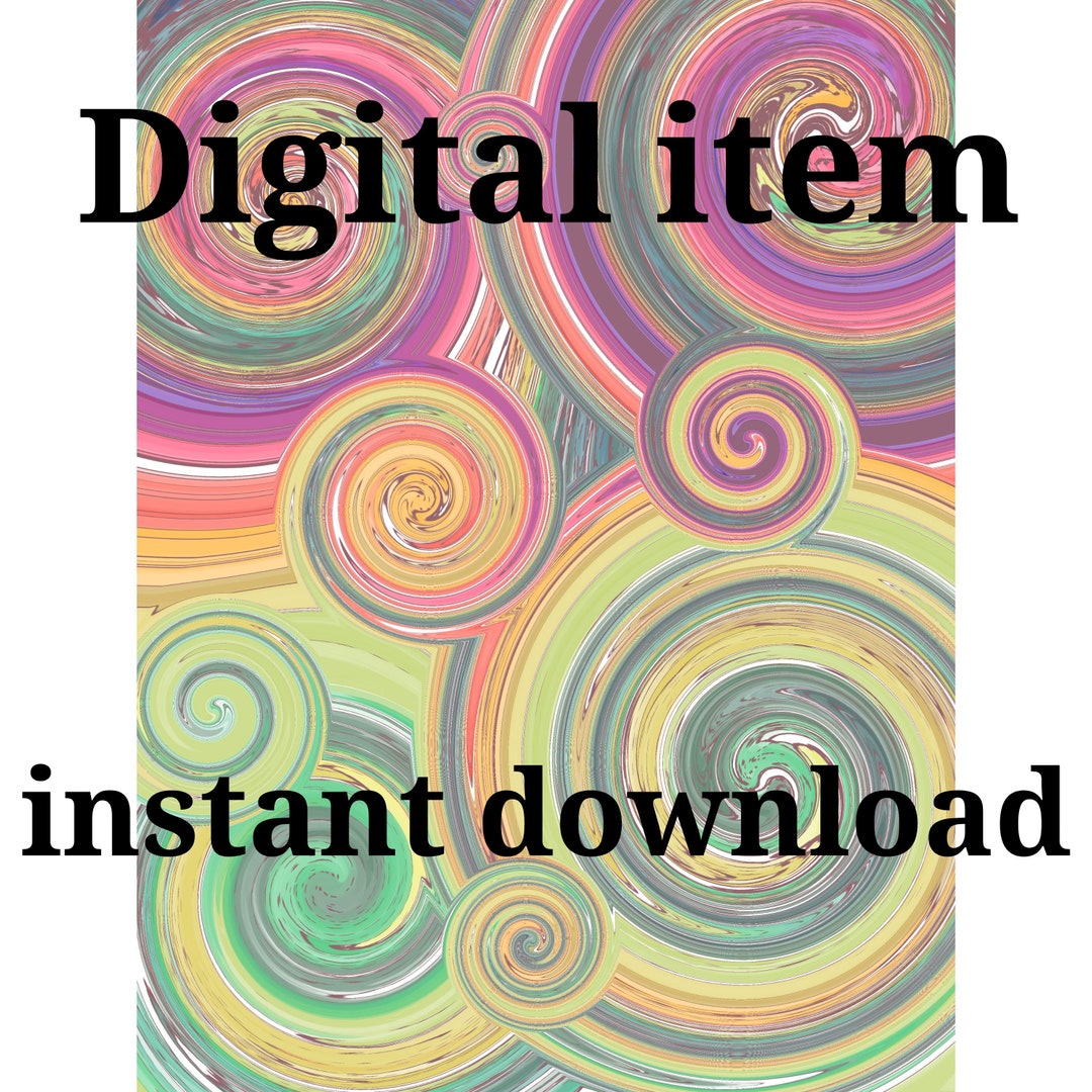 Many Colorful Spirals & Twists, Printable Wall Art, Abstract Multicolor ...