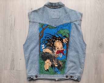 Painted Denim Jacket Horror - Etsy