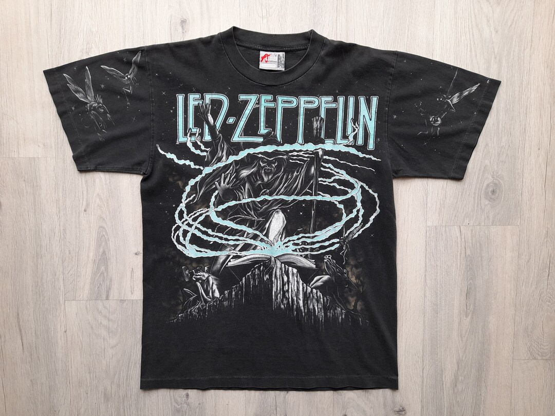 Vintage 90s Led Zeppelin All Over Print Tee Led Zeppelin - Etsy