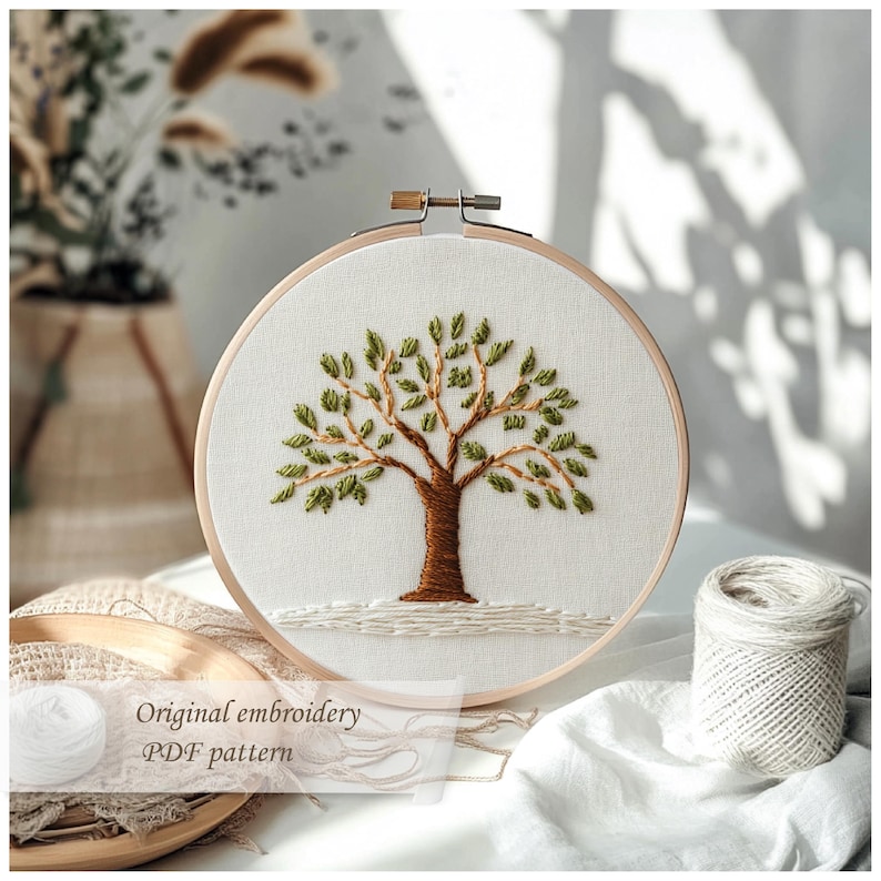 Tree Embroidery Designs. Tree Embroidery Pattern Tamplate for Handmade ...