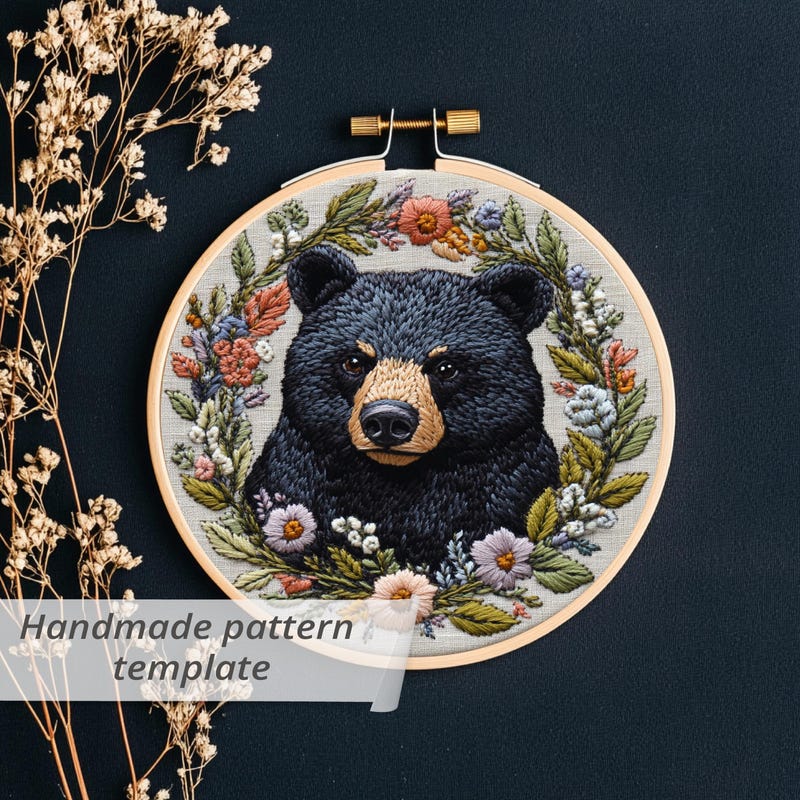 Bear Hand Embroidery - Etsy