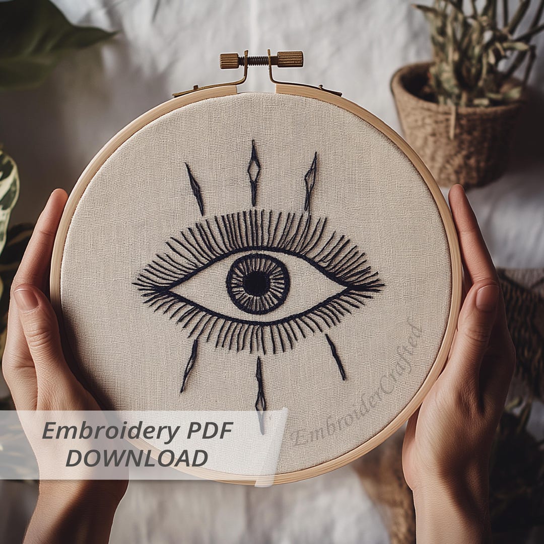 Mystical Eye Embroidery Pattern: Boho Hand Stitch Art (PDF Pattern) - Etsy