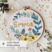 Floral Name Embroidery Pattern: Wildflower Wreath, Personalized Hoop ...