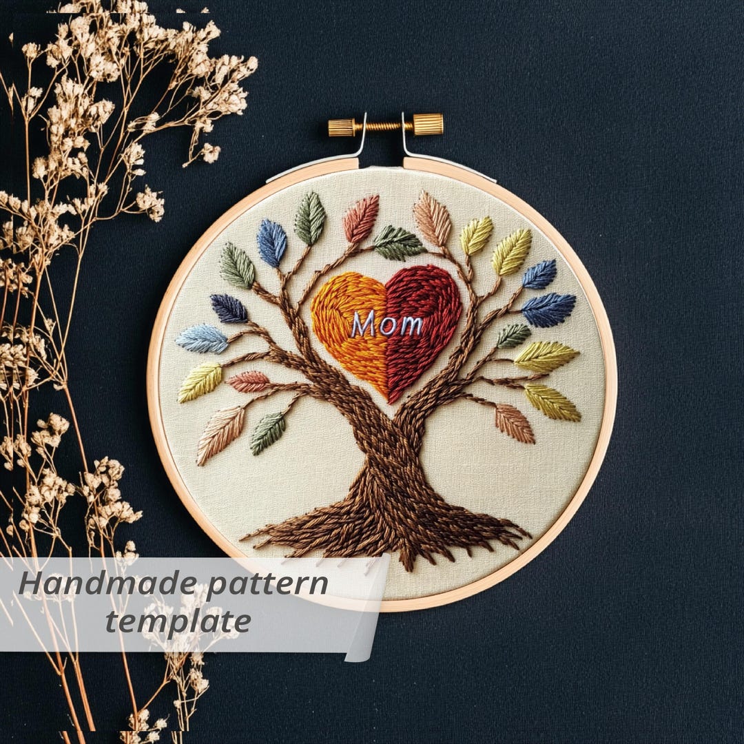 Tree of Life Hand Embroidery Pattern: Heart & Roots Design (PDF) - Etsy