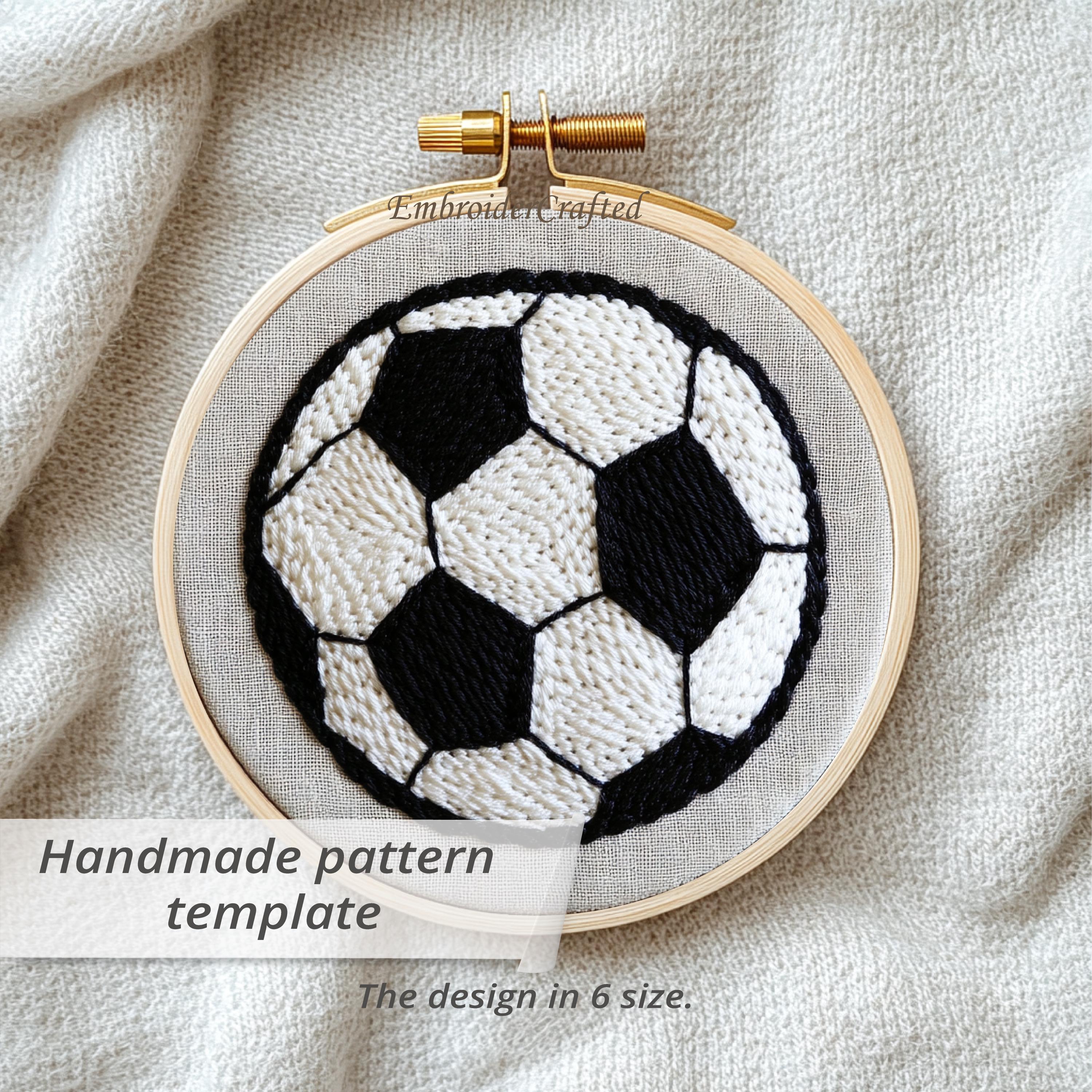 Football Embroidery Pattern: Hand Stitch Sports Decor (PDF Download, 6 ...