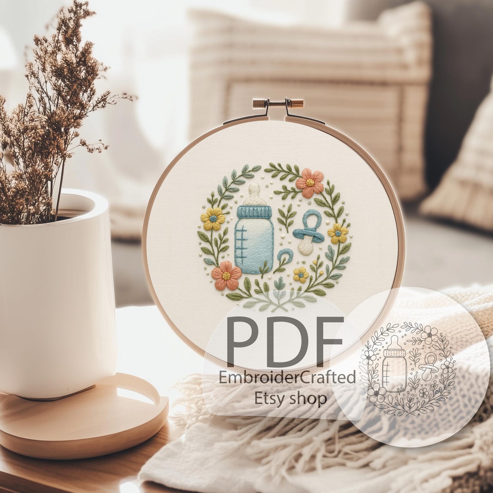 Newborn Baby Embroidery Pattern Designs Bundle: Children Gifts, Nursery ...