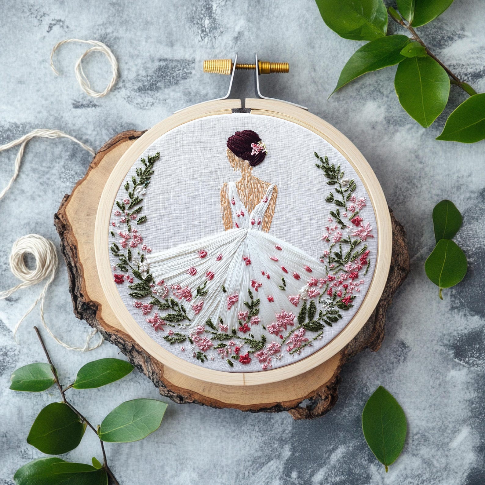 Elegant Ballerina Embroidery Pattern Design PDF | Hand Embroidery Hoop ...