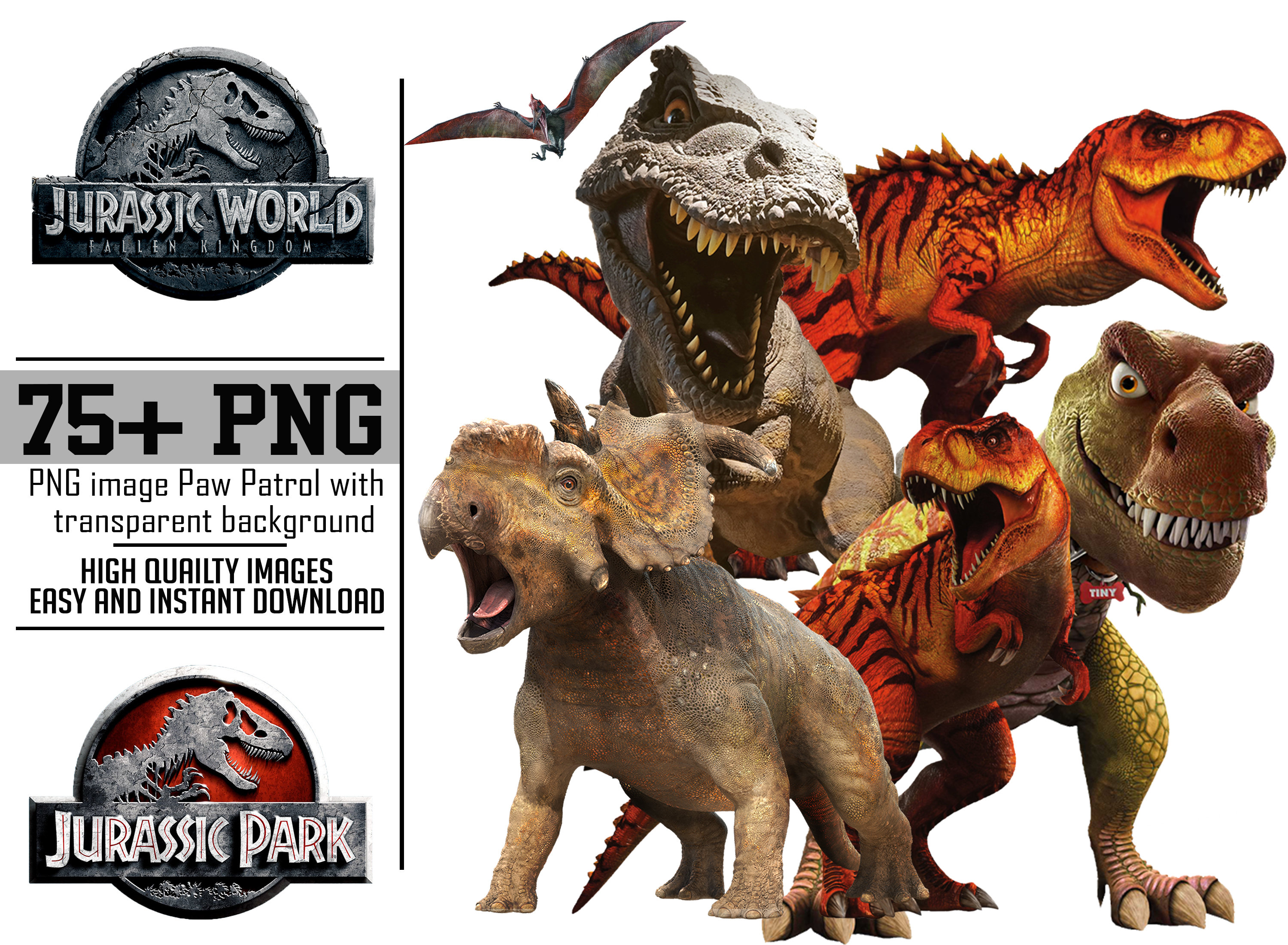 Jurassic World Jurassic Park PNG Files Dinosaur Clipart | Etsy