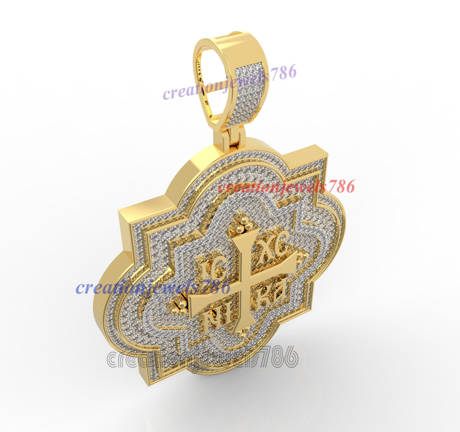 Constantine Konstantinato Byzantine Medallion Cross ICXC NIKA White ...