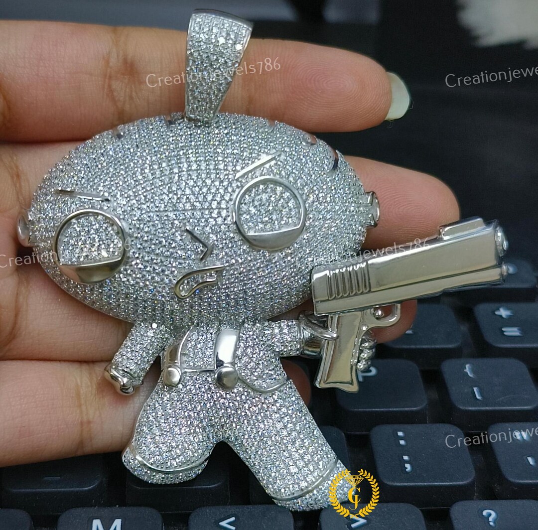 Custom Stewie Griffin Family Simulated Round VVS1/D Diamond Character ...