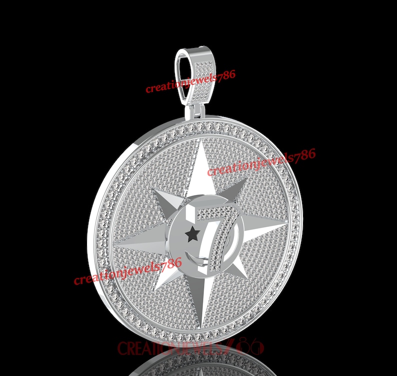 Five-percent Nation Five Percenter Allah God Islamic Medallion 2.62ct ...