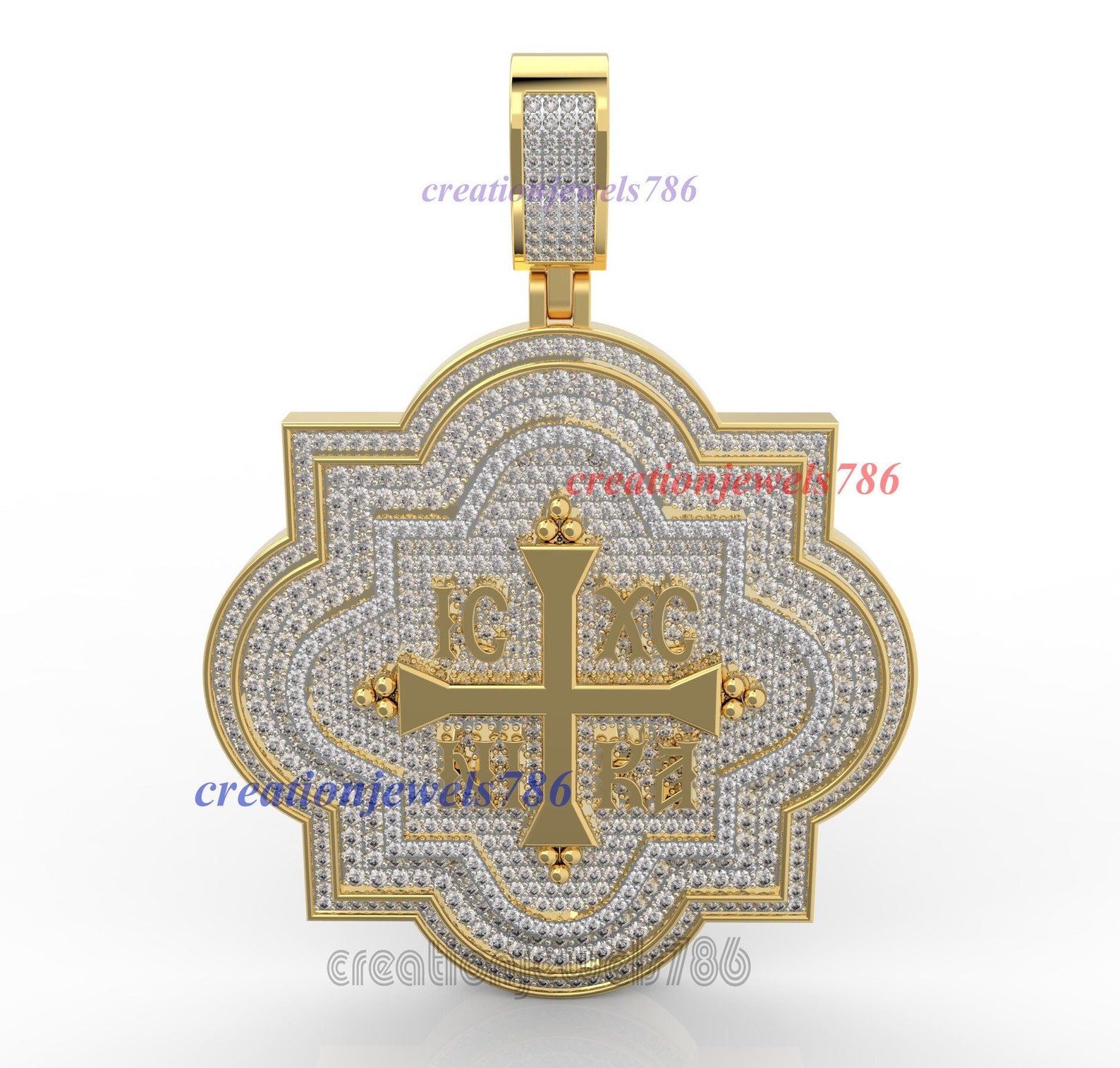 Constantine Konstantinato Byzantine Medallion Cross ICXC NIKA White ...