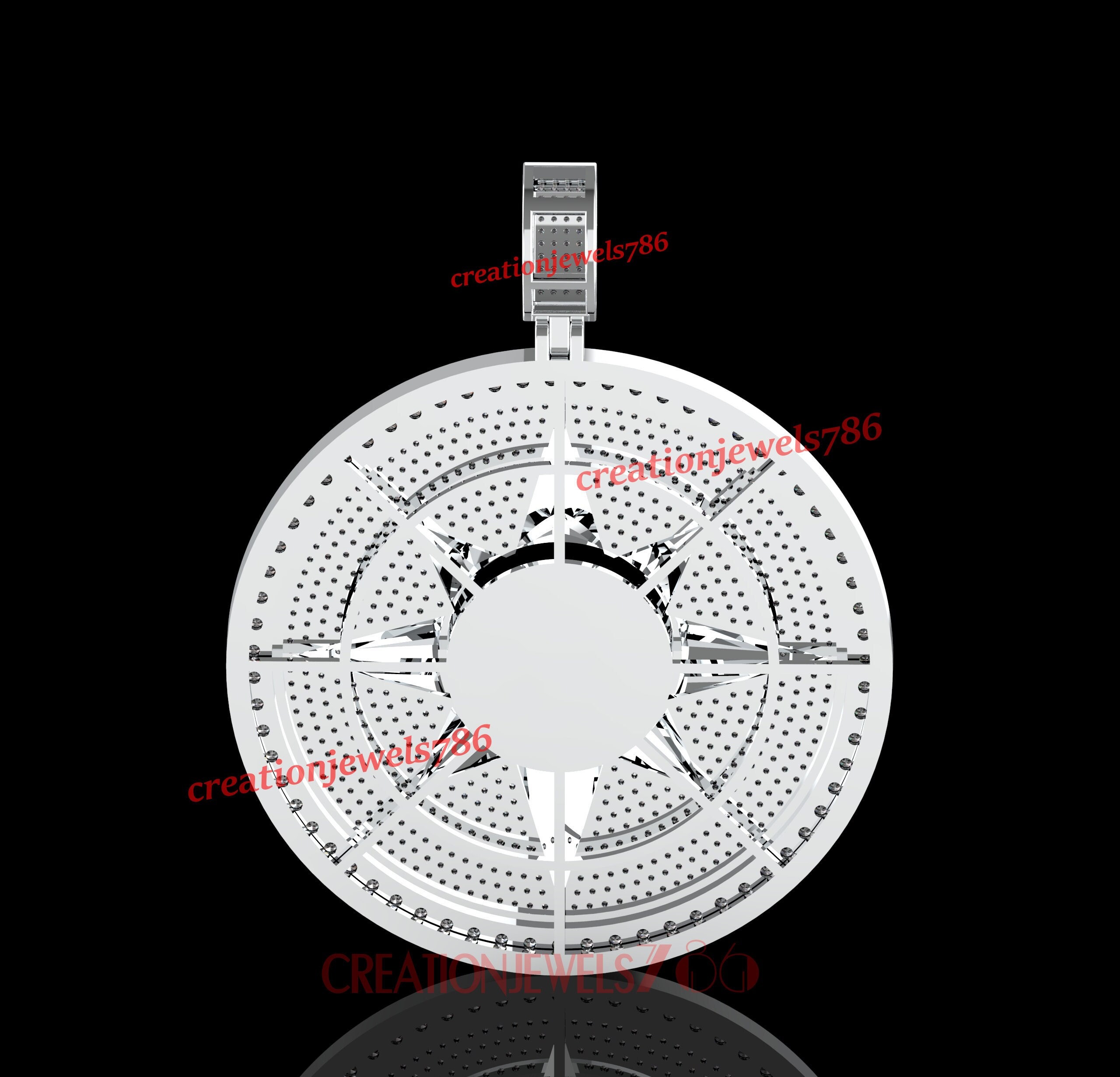 Five-percent Nation Five Percenter Allah God Islamic Medallion 2.62ct ...