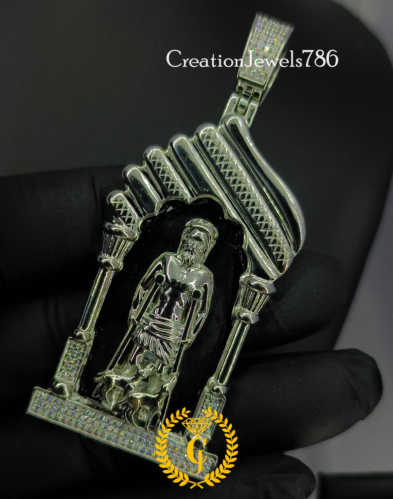 Saint Lazarus of Bethany Heaven Gate Pendant Round Moissanite 925 ...