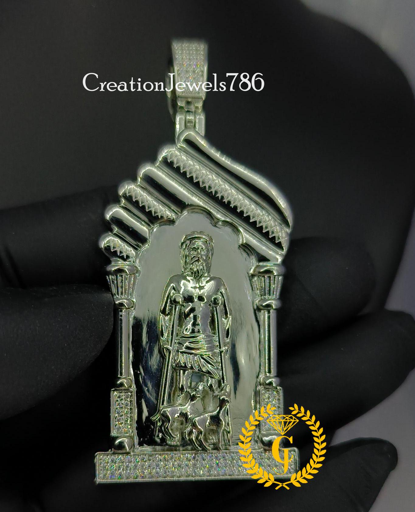 Saint Lazarus of Bethany Heaven Gate Pendant Round Moissanite 925 ...