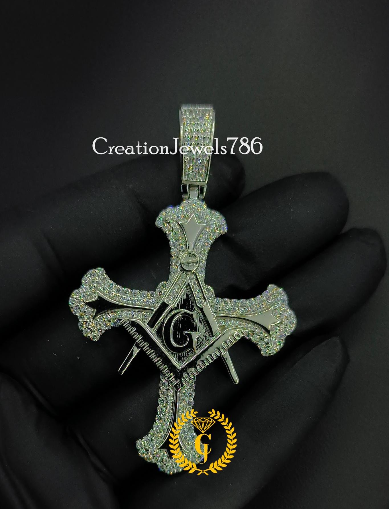 Masonic Freemason G Compass With Orthodox Style Cross Pendant ...