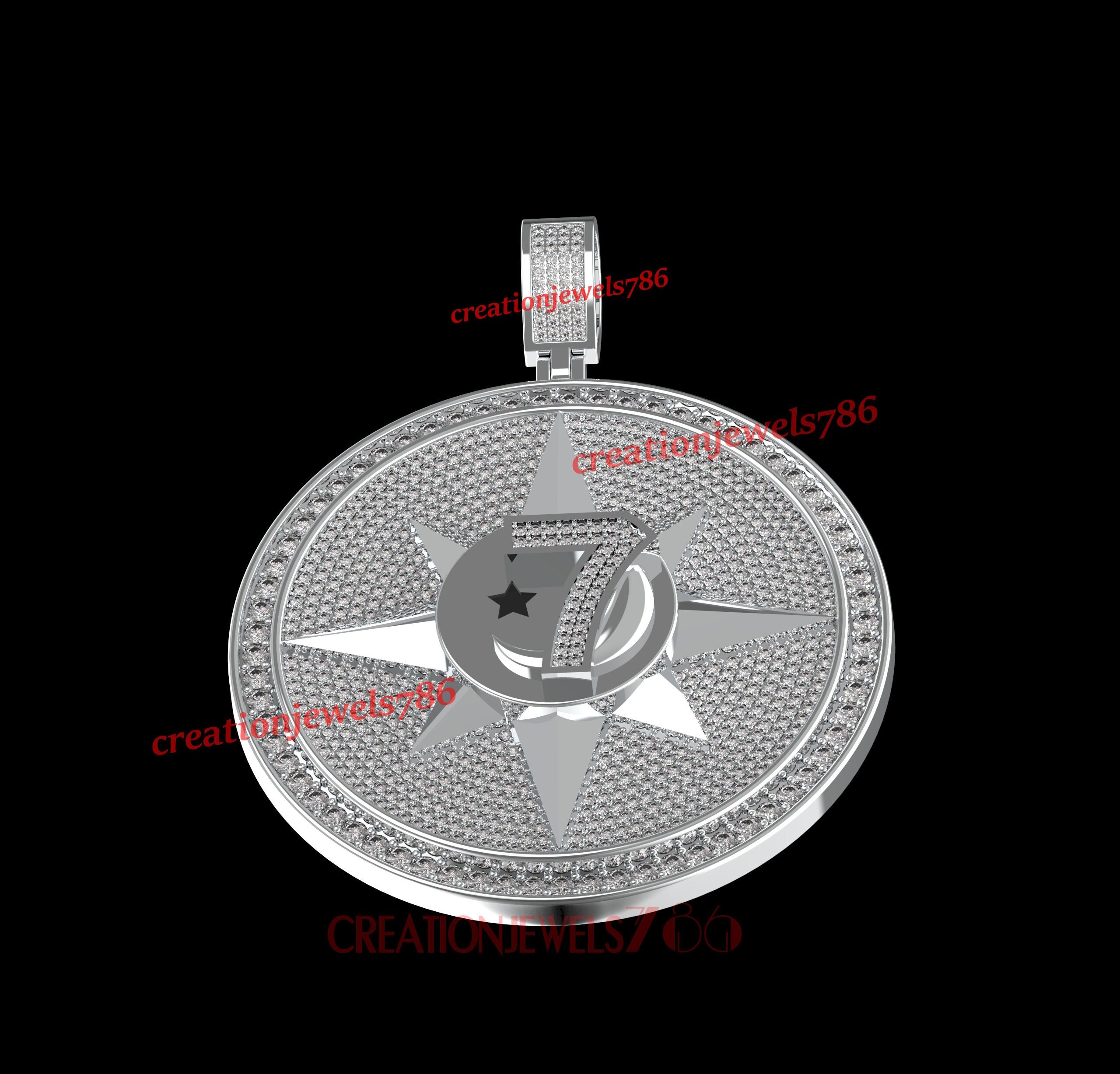 Five-percent Nation Five Percenter Allah God Islamic Medallion 2.62ct ... Five-percent Nation Five Percenter Allah God Islamic Medallion 2.62ct ...
