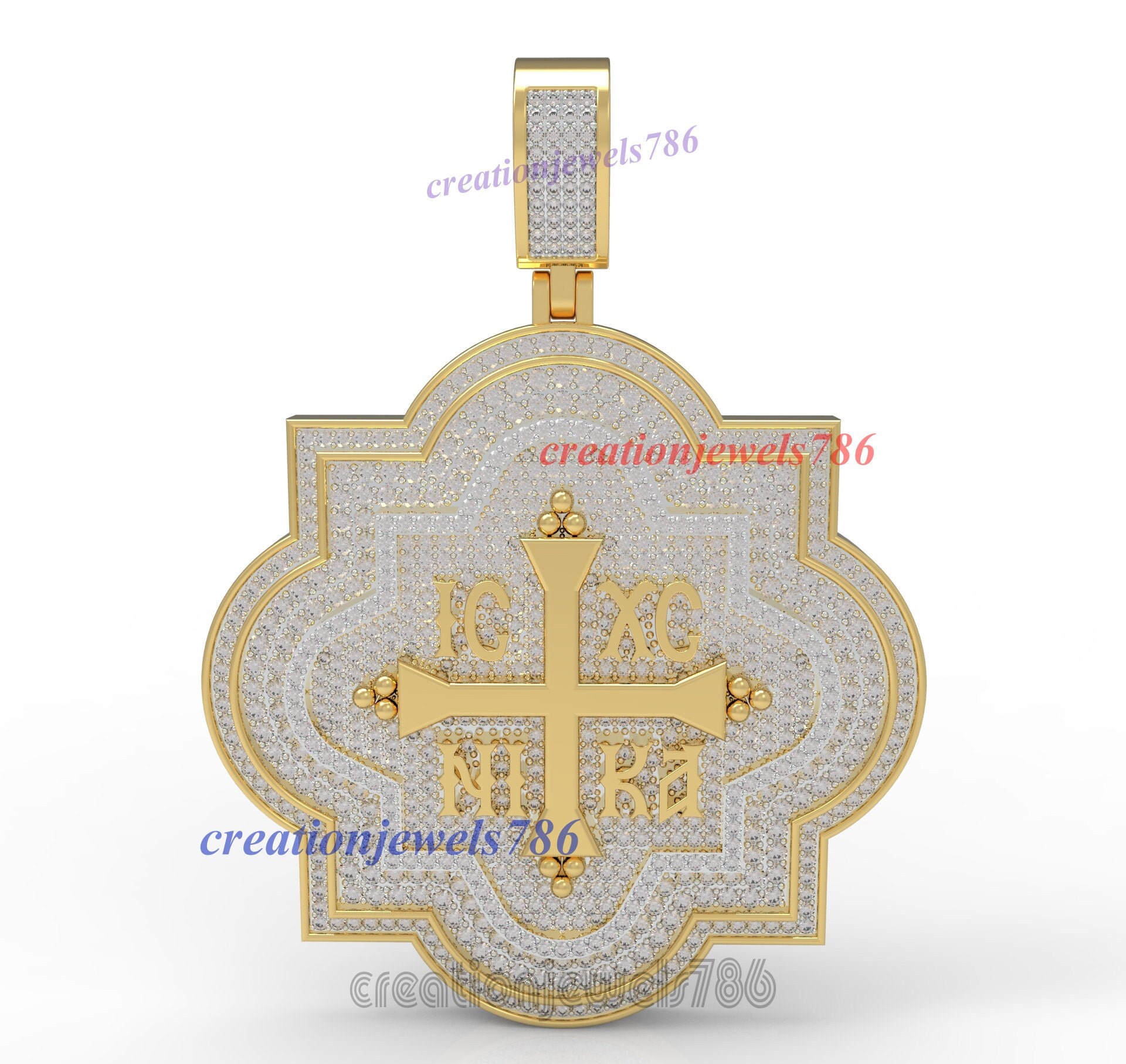Constantine Konstantinato Byzantine Medallion Cross ICXC NIKA White ...