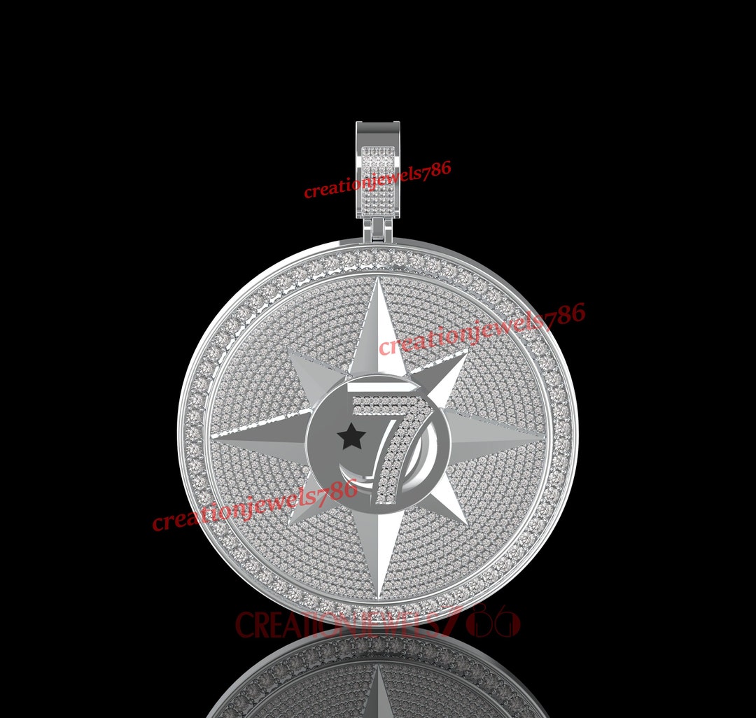 Five-percent Nation Five Percenter Allah God Islamic Medallion 2.62ct ...