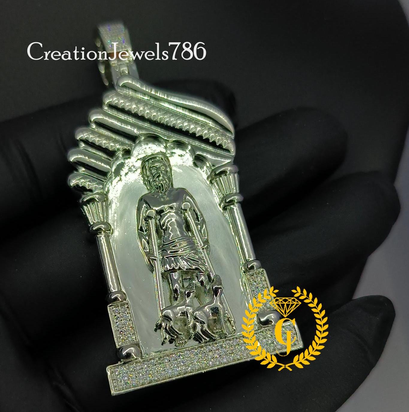 Saint Lazarus of Bethany Heaven Gate Pendant Round Moissanite 925 ...