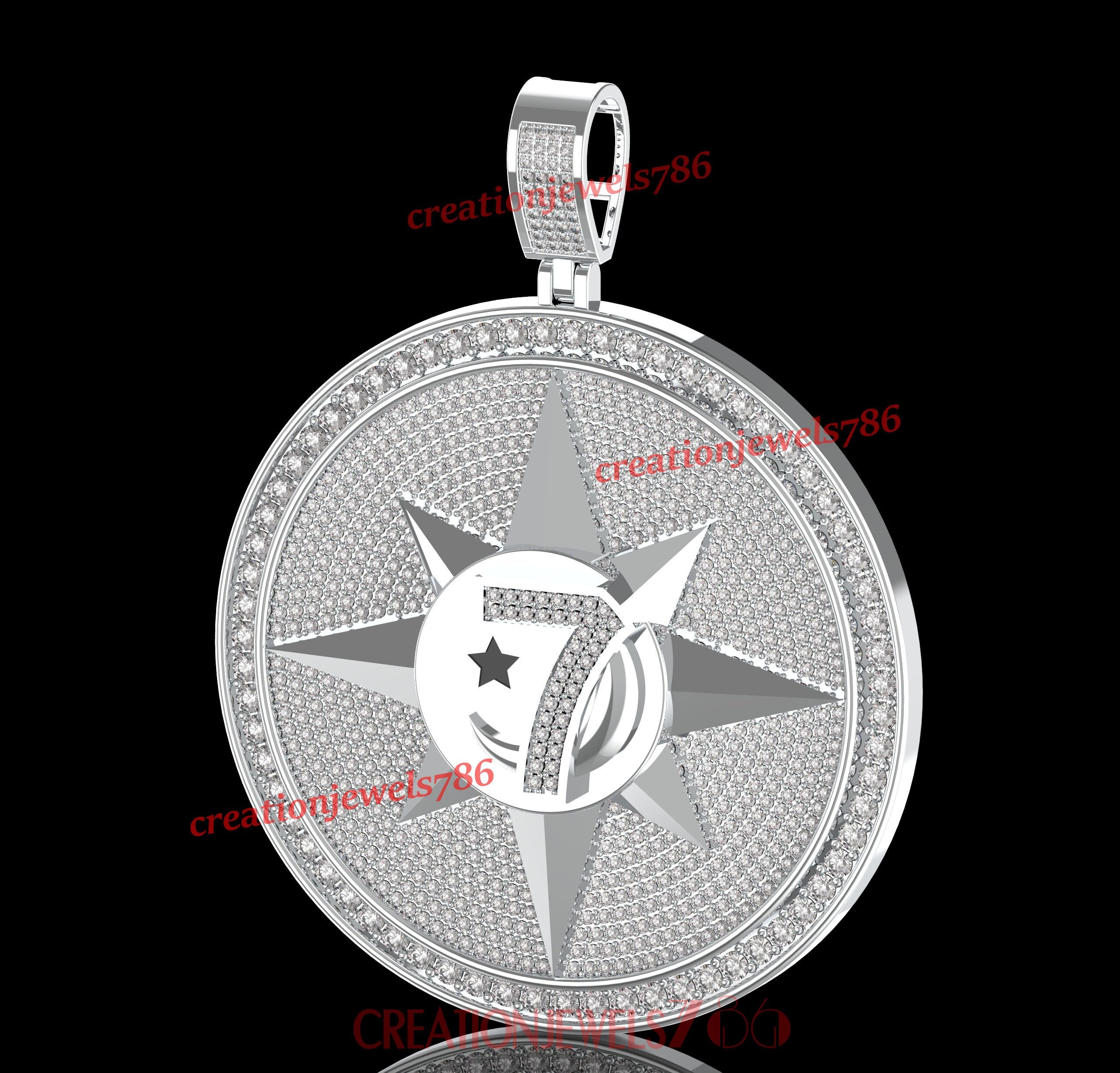 Five-percent Nation Five Percenter Allah God Islamic Medallion 2.62ct ... Five-percent Nation Five Percenter Allah God Islamic Medallion 2.62ct ...